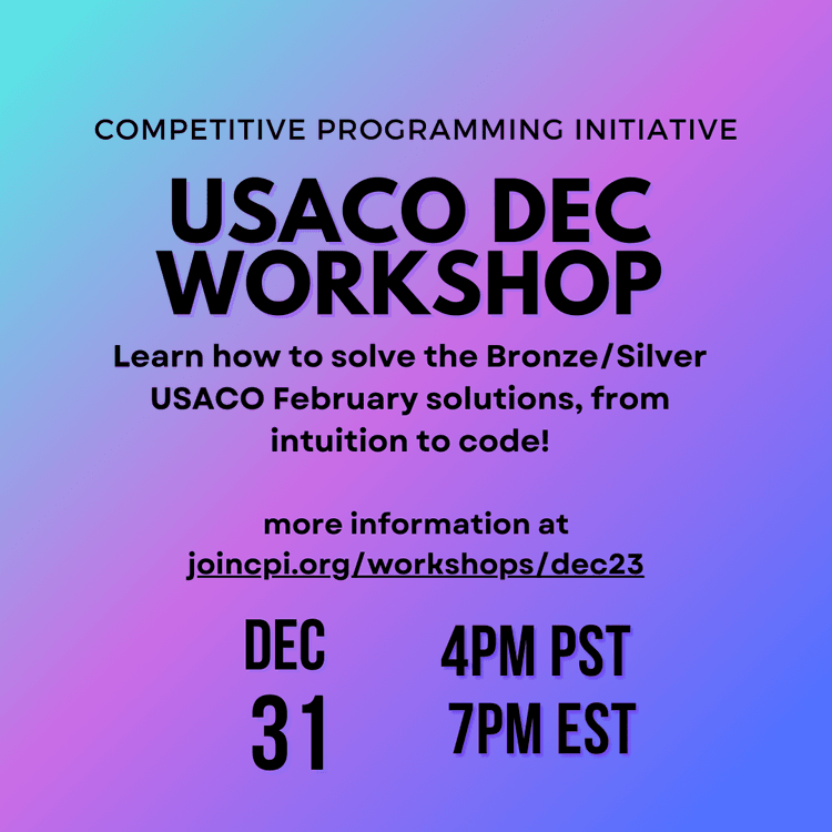 Workshops | Competitive Programming Initiative