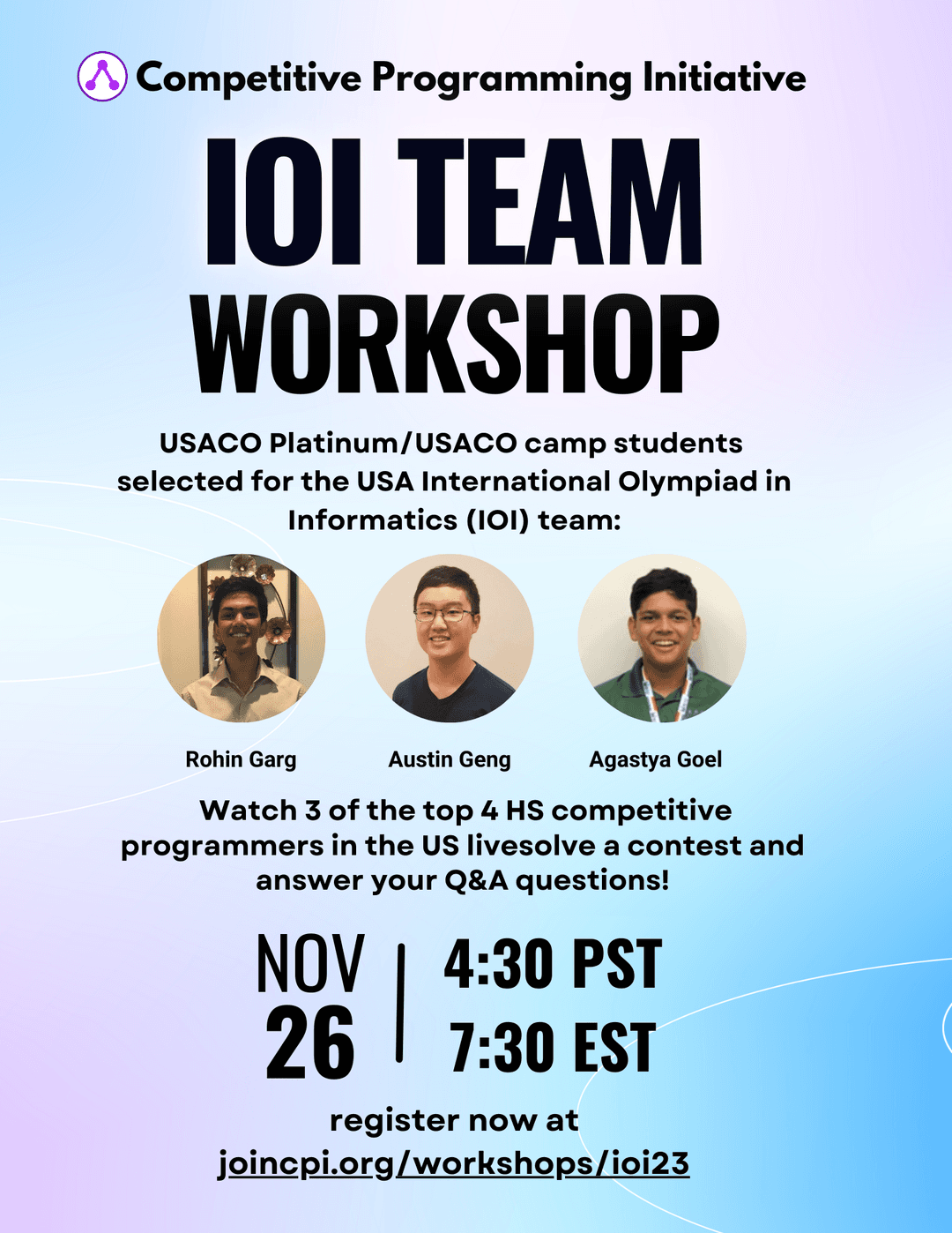 Workshops | Competitive Programming Initiative